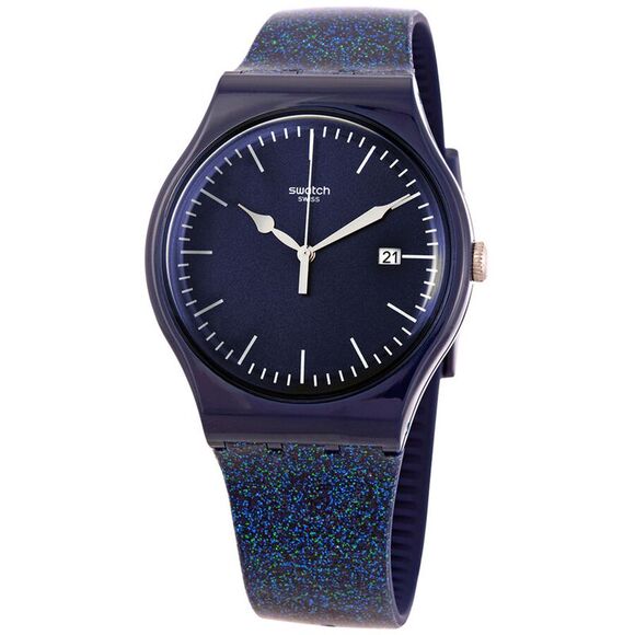 Swatch | Other | Swatch Mens Glitter Space Blue Dial Watch Suon4 | Poshmark